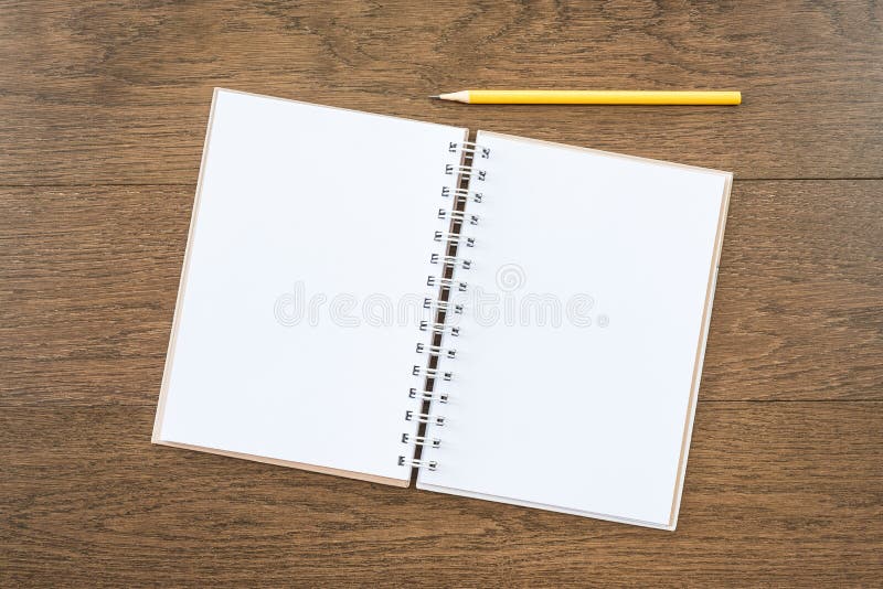 Blank White Notebook on Wooden Texture Background Stock Image - Image ...
