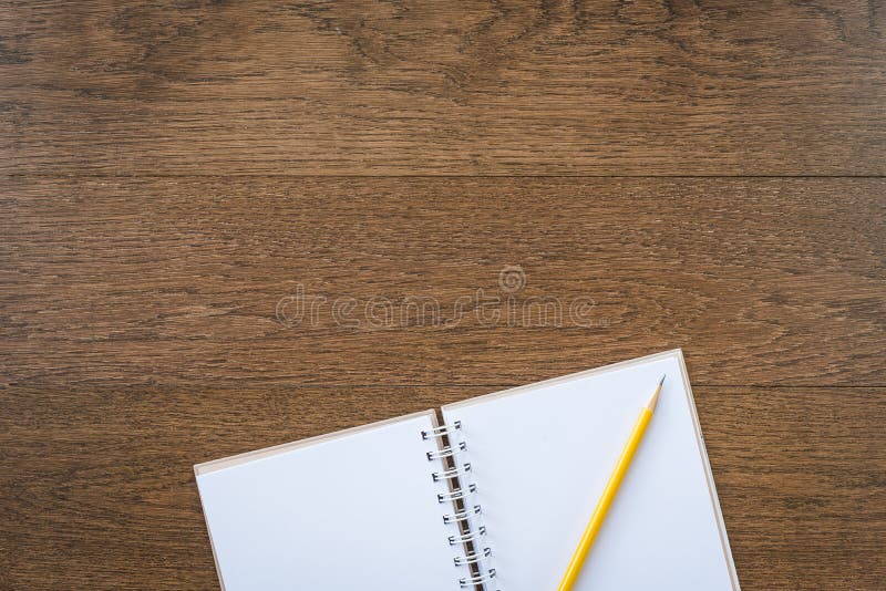 Blank White Notebook on Wooden Texture Background Stock Photo - Image ...