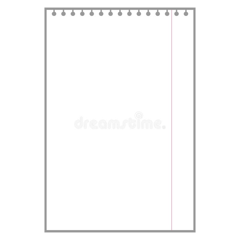 Blank White Notepad Sheet for Notes with Ring Holes Stock Vector ...