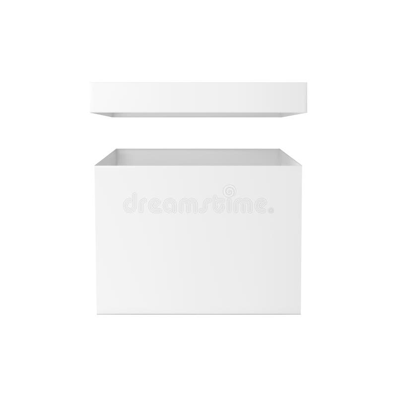 Blank White Open Square Box with Removable Lid for Design Vector Stock ...