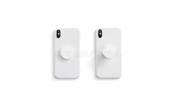 Blank White Opened and Closed Phone Pop Socket Mock Up, Stock ...