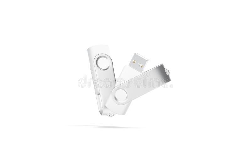 Blank White Opened and Closed Usb Stick Mockup, No Gravity Stock ...