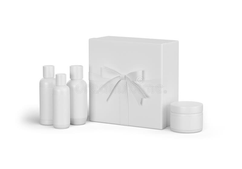 Blank White Packaging Mockup with Gift Box and Containers Stock Photo ...