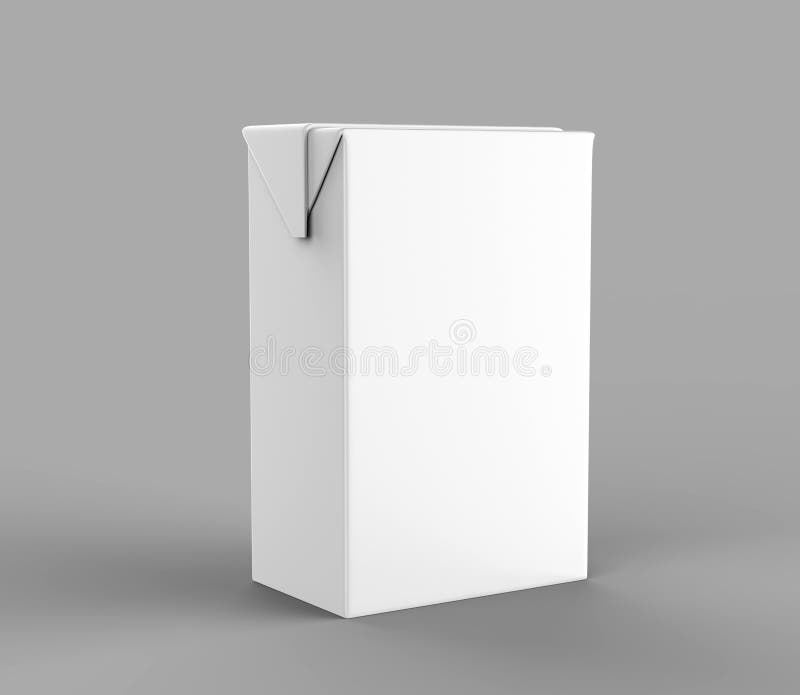 Blank White Packet Carton Juice & Milk Pack with Straw White Realistic ...