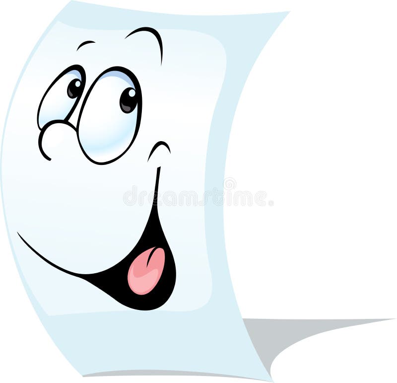 Blank White Page, a Sheet of Paper with Face Stock Vector ...