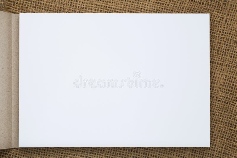Blank White Page of Sketch Book Laying on Canvas Stock Image - Image of ...