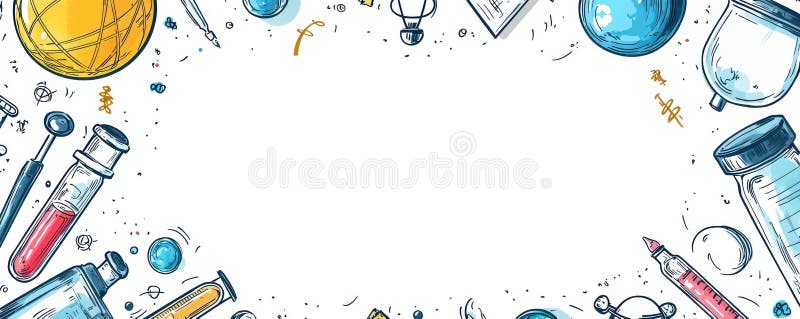 Science-themed School Notebook Cover with Colorful Laboratory Equipment ...