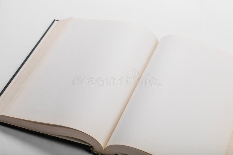 Blank White Pages in an Open Book Stock Image - Image of history ...