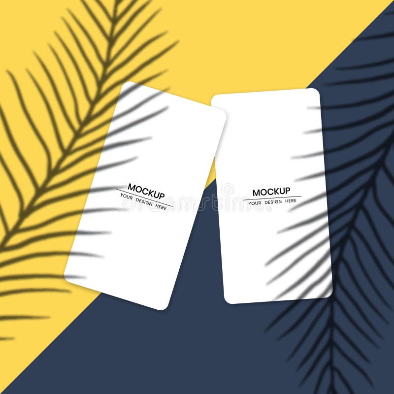 Blank White Paper Cards Mockup with Shadow Overlay Effect Stock Vector ...