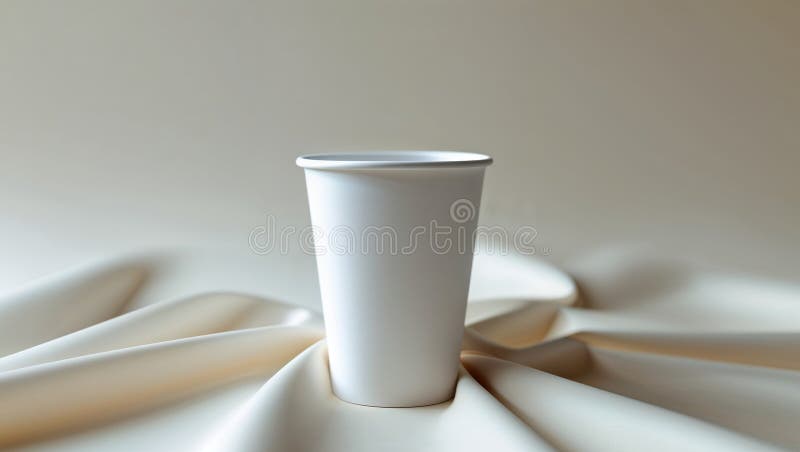 Blank White Paper Cup on Neutral Background Stock Photo - Image of ...