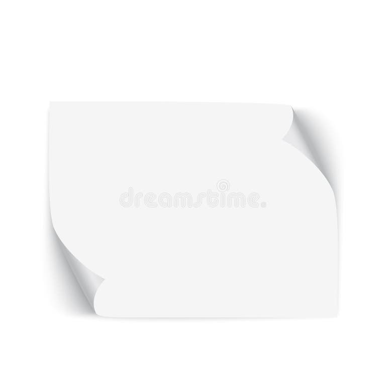 Blank White Paper with Curled Corner, Ideal for Notes or Messages ...