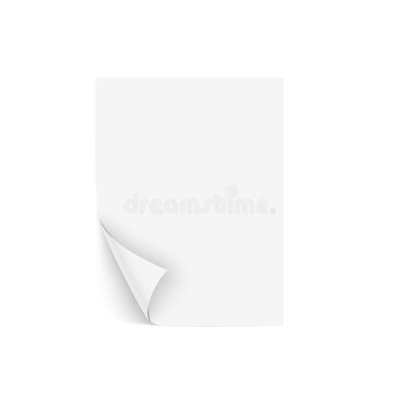 Blank White Paper with Curled Corner, Ideal for Notes or Messages ...