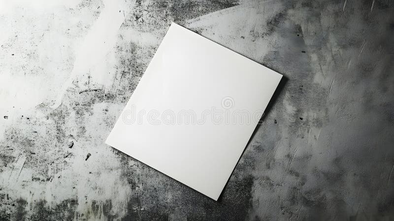 Blank White Paper on a Distressed Grey Surface Stock Illustration ...