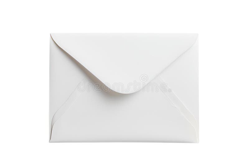 The Image Features Blank White Paper in Envelope Isolated on White ...