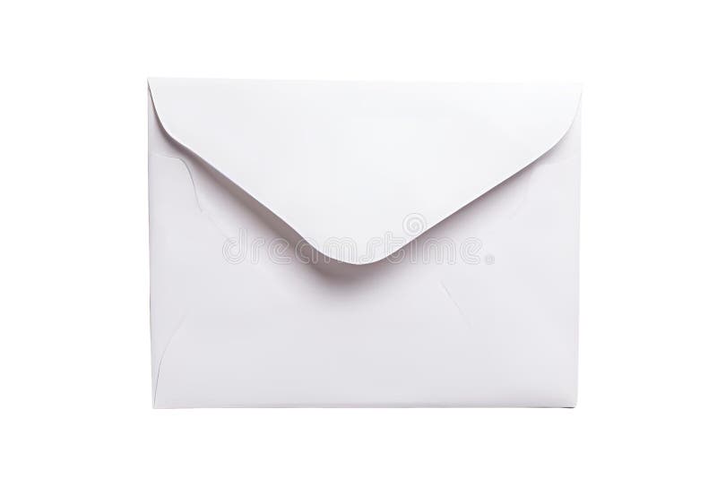 The Image Features Blank White Paper in Envelope Isolated on White ...