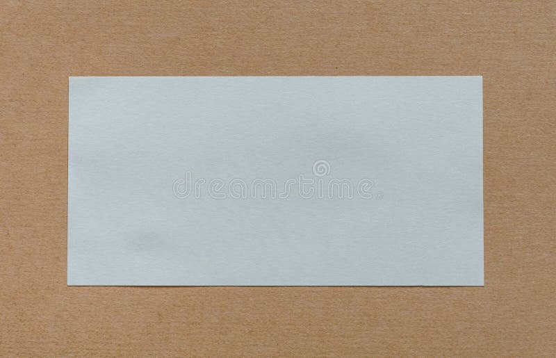 Blank White Paper Label on Cardboad Stock Image - Image of grain, paper ...