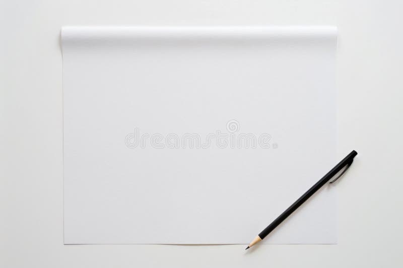 Blank White Paper with Pencil for Note Taking Stock Illustration ...