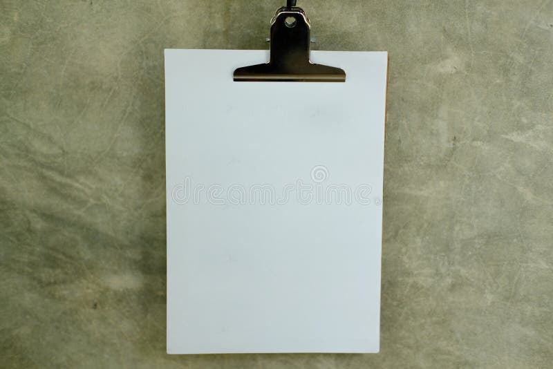 Blank White Paper Poster Menu Hanging on Wall Stock Photo - Image of ...