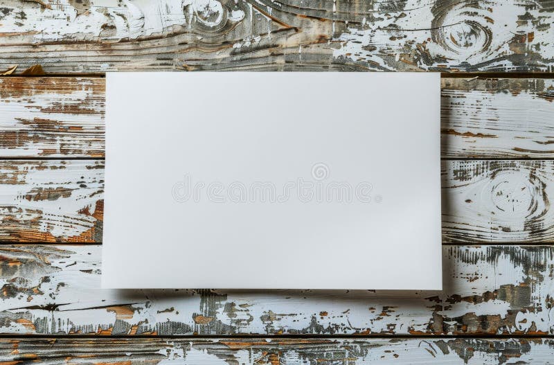 Blank White Paper on Rusted Wooden Background Stock Image - Image of ...