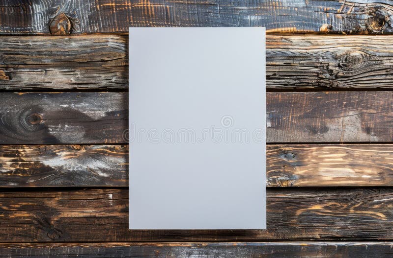 Blank White Paper on Rusted Wooden Background Stock Photo - Image of ...