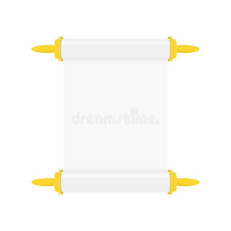 Blank white paper scroll. stock vector. Illustration of document ...