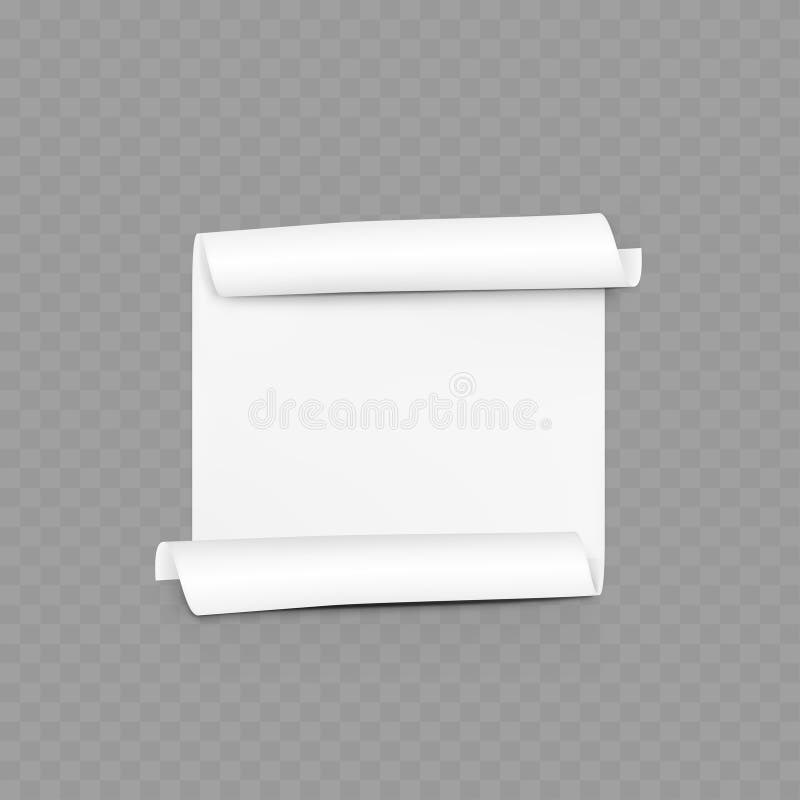 Blank White Paper Scroll Mockup - Modern Document Template. Vector ...