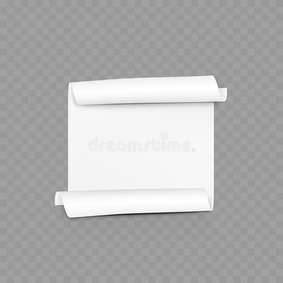 Blank White Paper Scroll Mockup - Modern Document Template. Vector ...