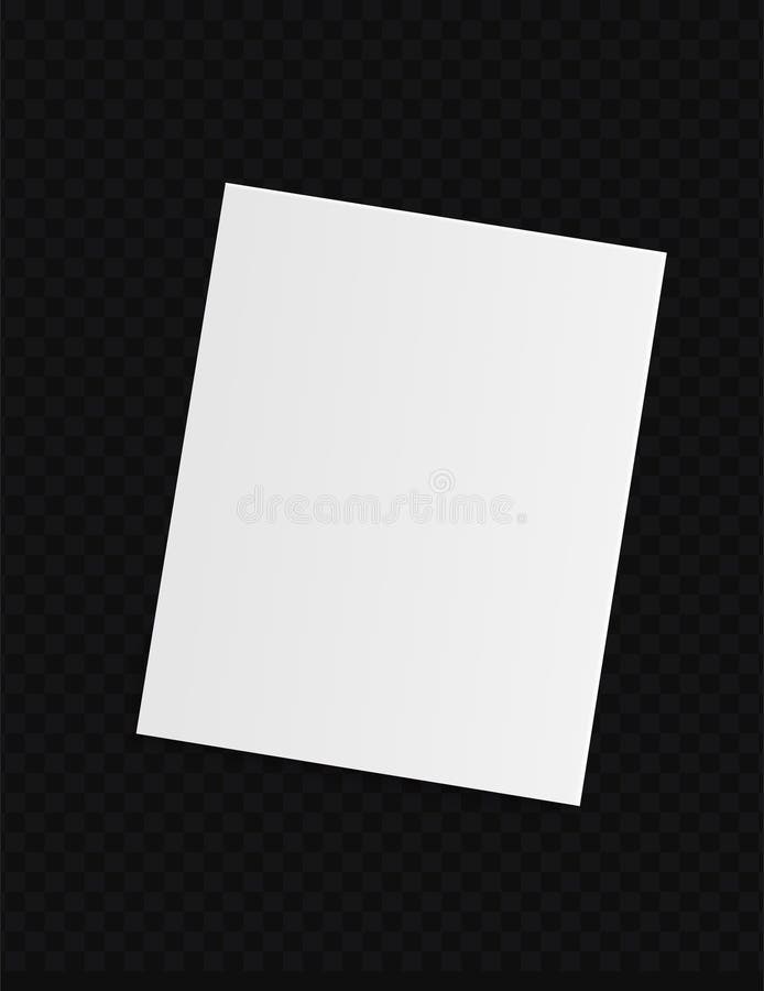 Realistic Blank White Paper Sheet with Soft Shadows, Angled Slightly ...
