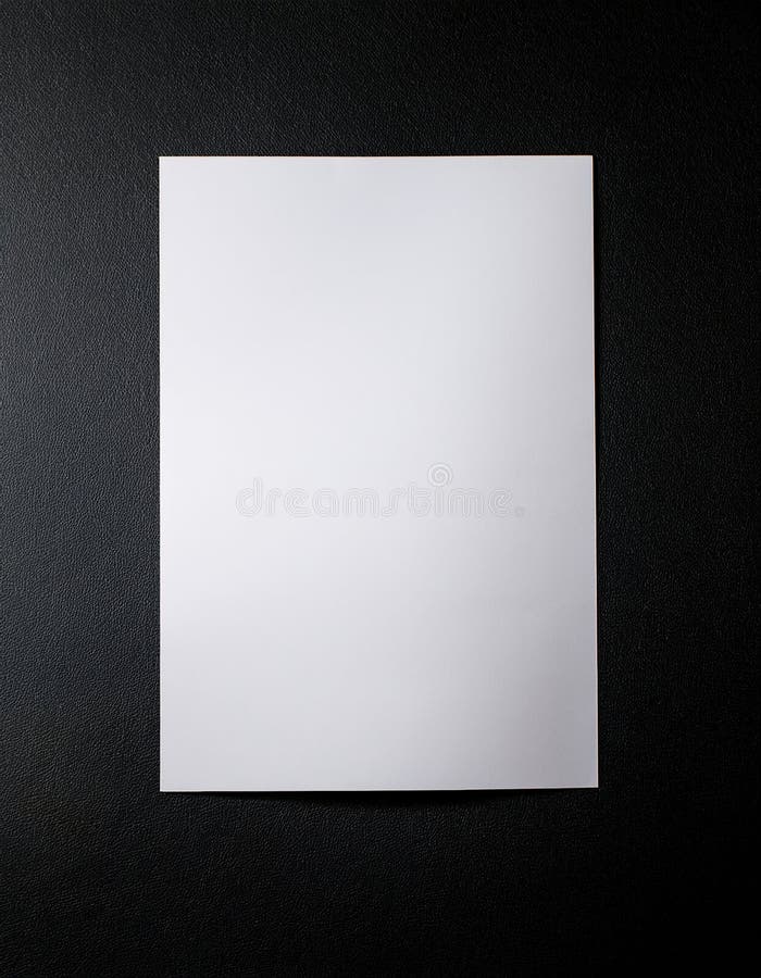 Blank Paper Sheet Placed on a Black Textured Surface for Creative ...