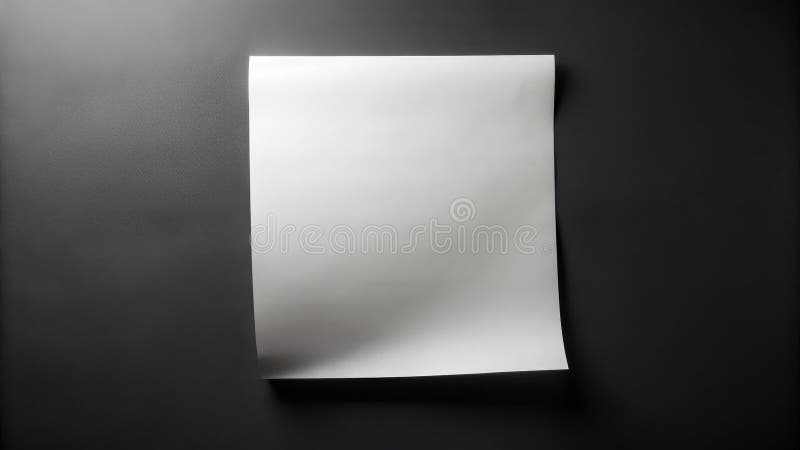 Blank White Paper Sheet on Dark Surface, Ideal for Presentations or ...