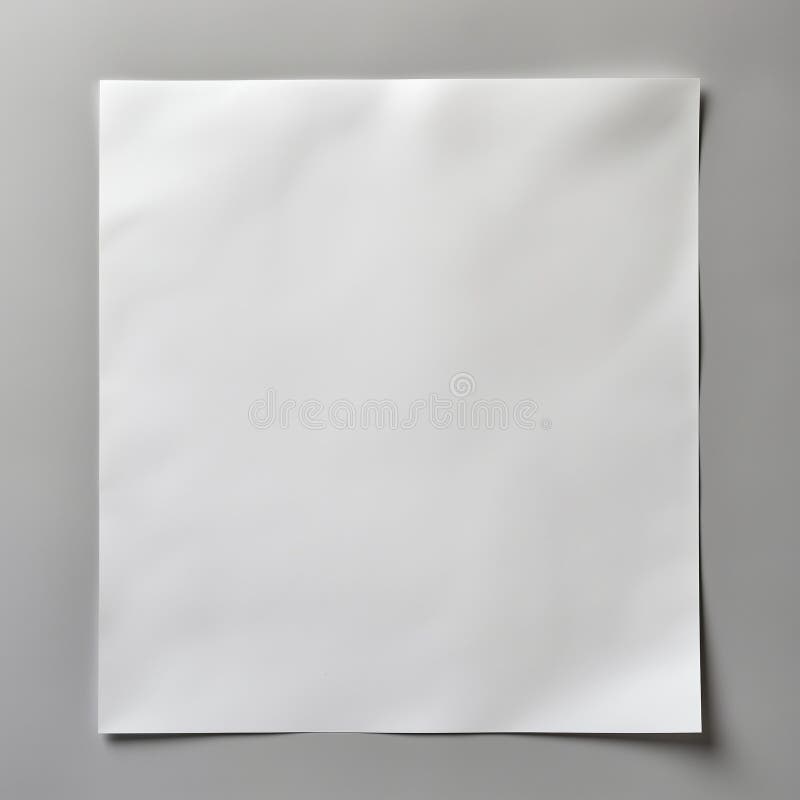 Blank White Paper Sheet Gray Background Subtle Shadows Creases Stock ...