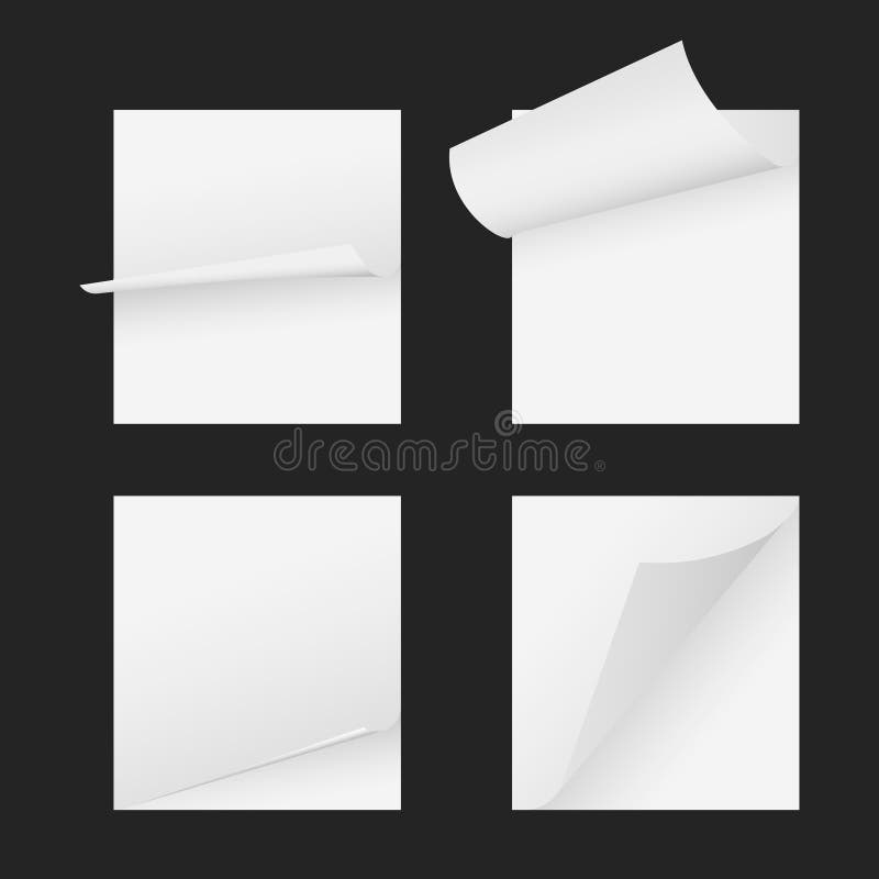 Blank White Paper Sheet with Page Curl Vector Stock Vector ...