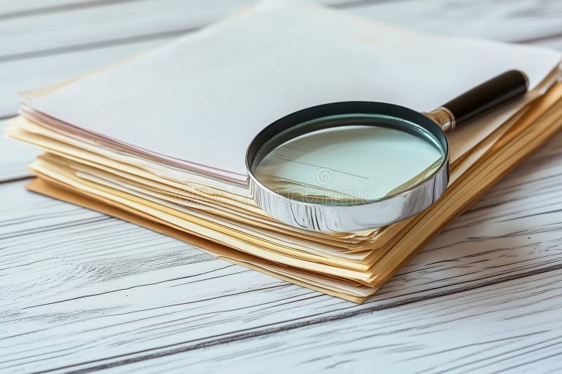 Blank White Paper Stack Under the Magnifying Glass Ai Photo Stock ...
