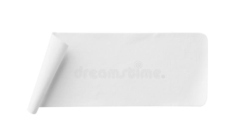 Blank White Paper Sticker Label Isolated on White Background Stock ...