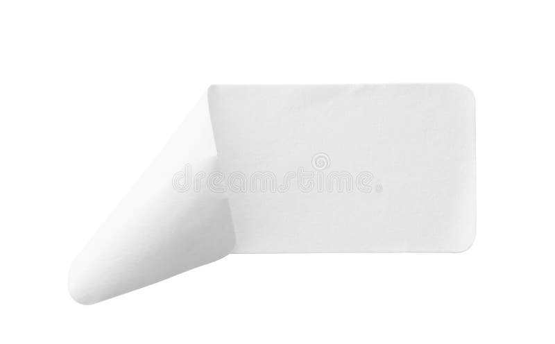 Blank White Paper Sticker Label Isolated on White Background Stock ...