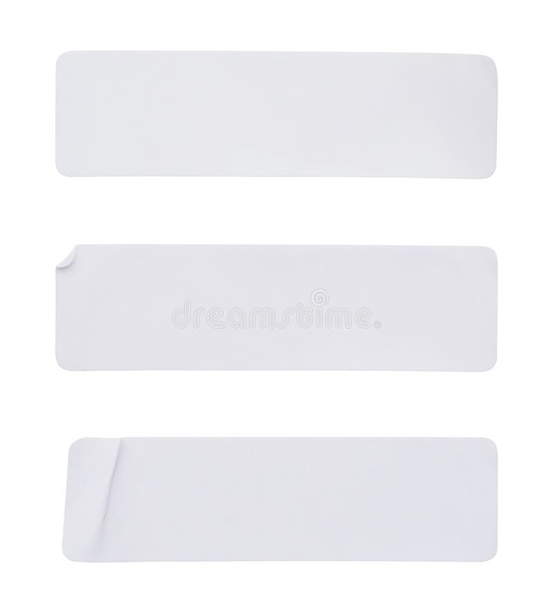 Blank White Paper Sticker Label Isolated on White Background Stock ...