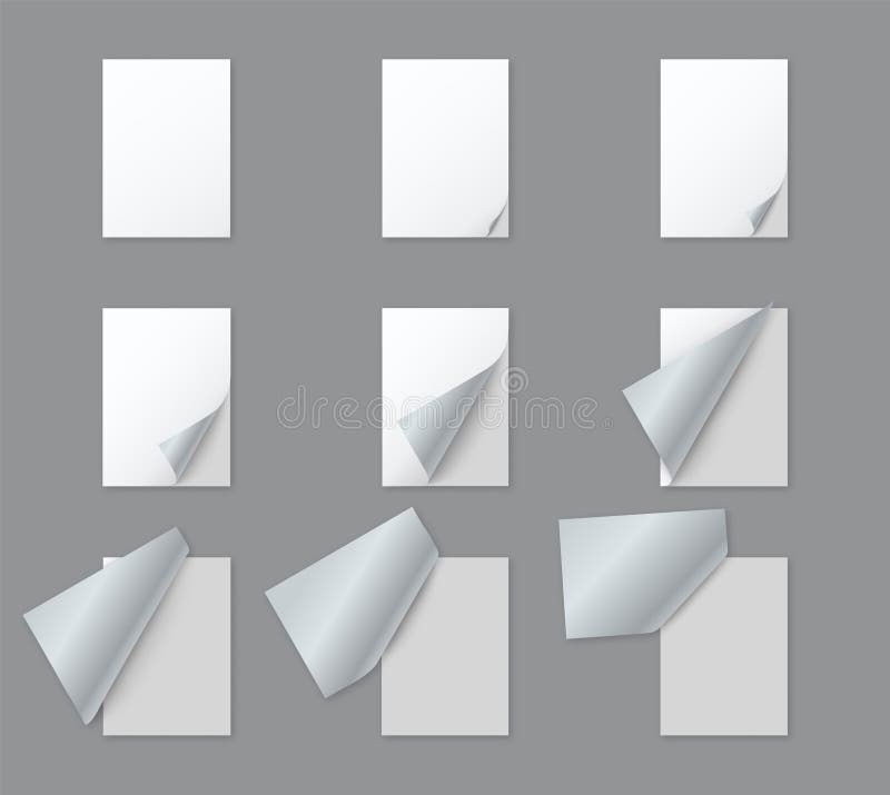 Blank White Paper Card Mockup with Shadow Overlay Effect Stock Vector ...
