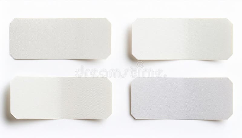 Blank White Paper Tags Labels Mockup Design Template Stock Illustration ...