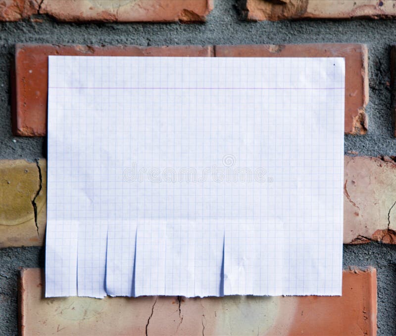 Blank White Paper with Tear Off Tabs. Stock Image - Image of advice ...