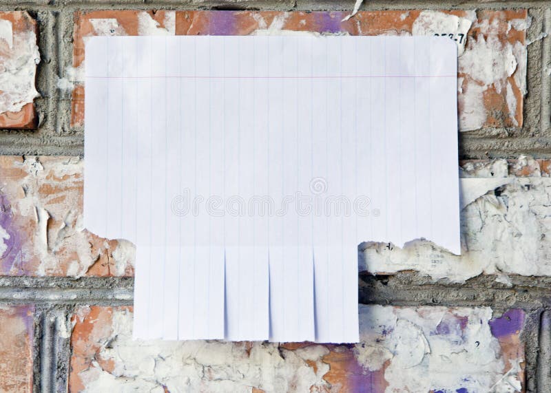 Blank White Paper with Tear Off Tabs. Stock Photo - Image of advice ...