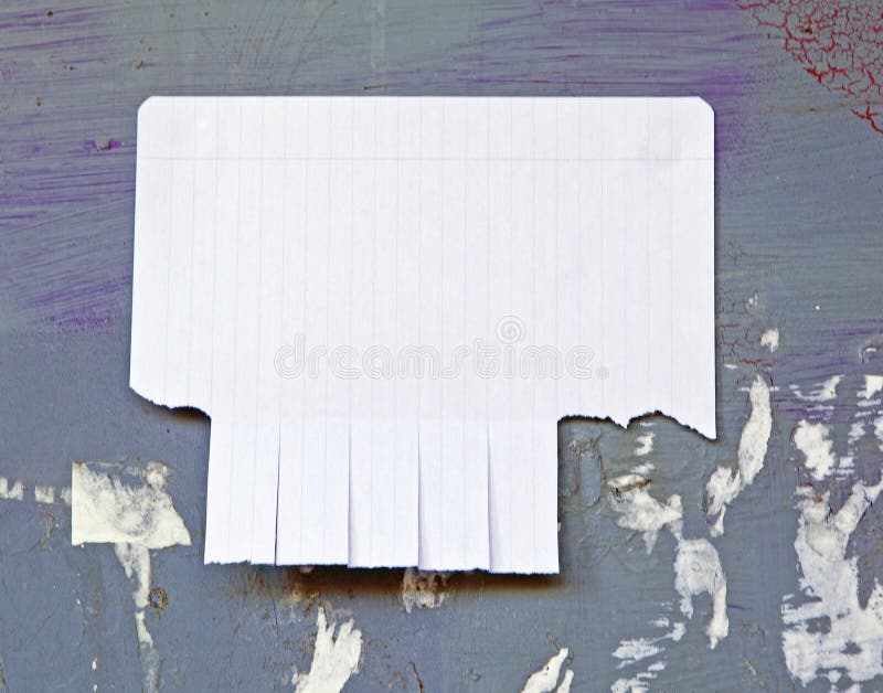 Blank White Paper with Tear Off Tabs. Stock Photo - Image of ...
