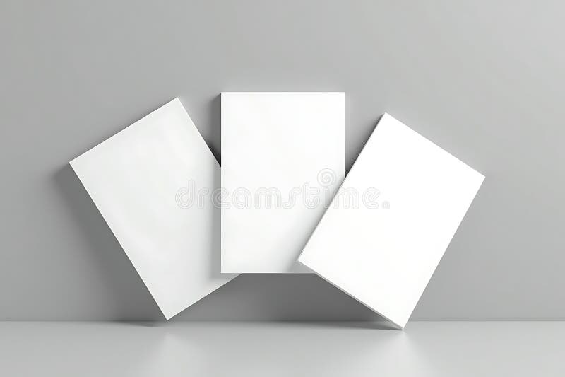 Blank White Papers Gray Backdrop Minimal Design Stock Illustration ...