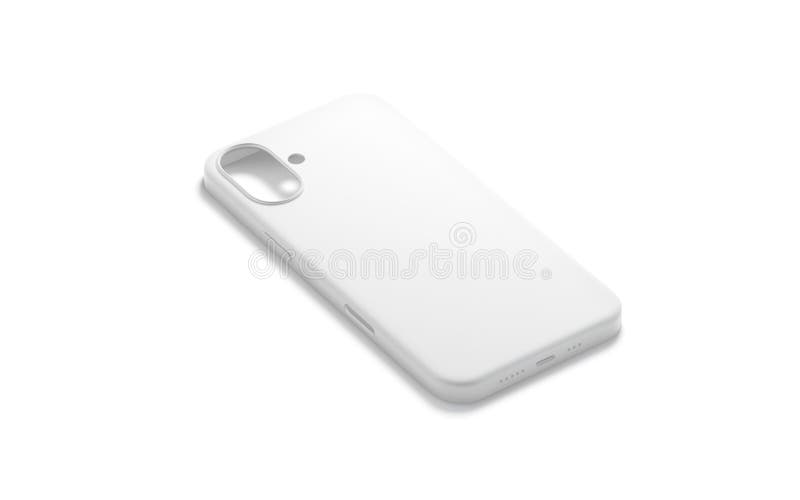 Blank White Phone Case Mockup Lying, Side View Stock Illustration ...