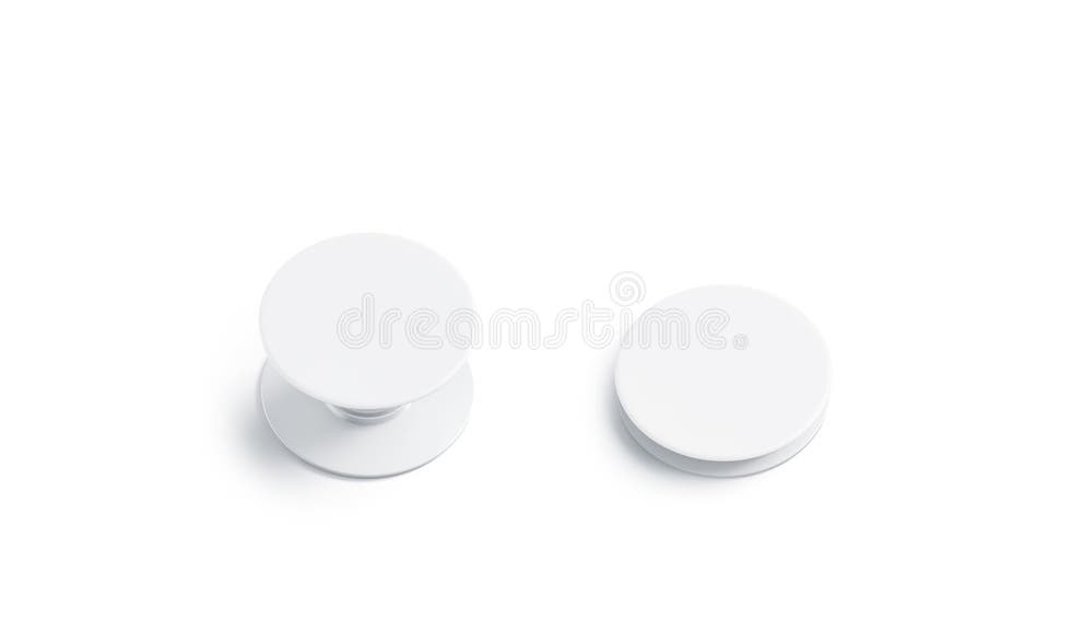 Blank White Phone Pop Socket Mock Up, Isolated, Top View Stock ...
