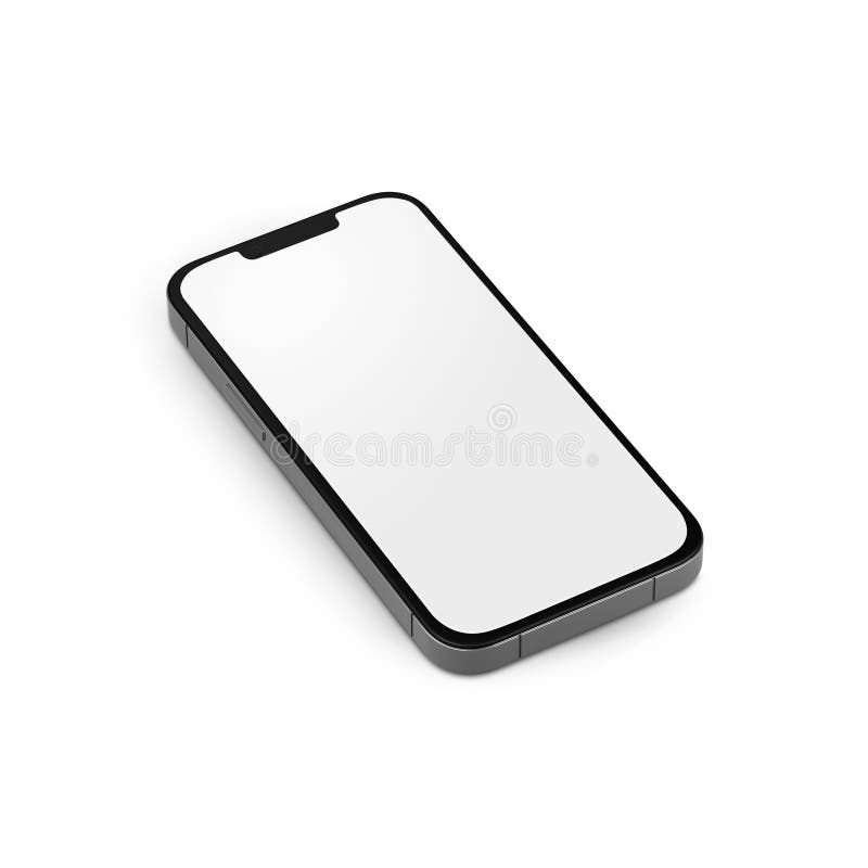Blank White Phone Template Isolated on a White Background Stock ...