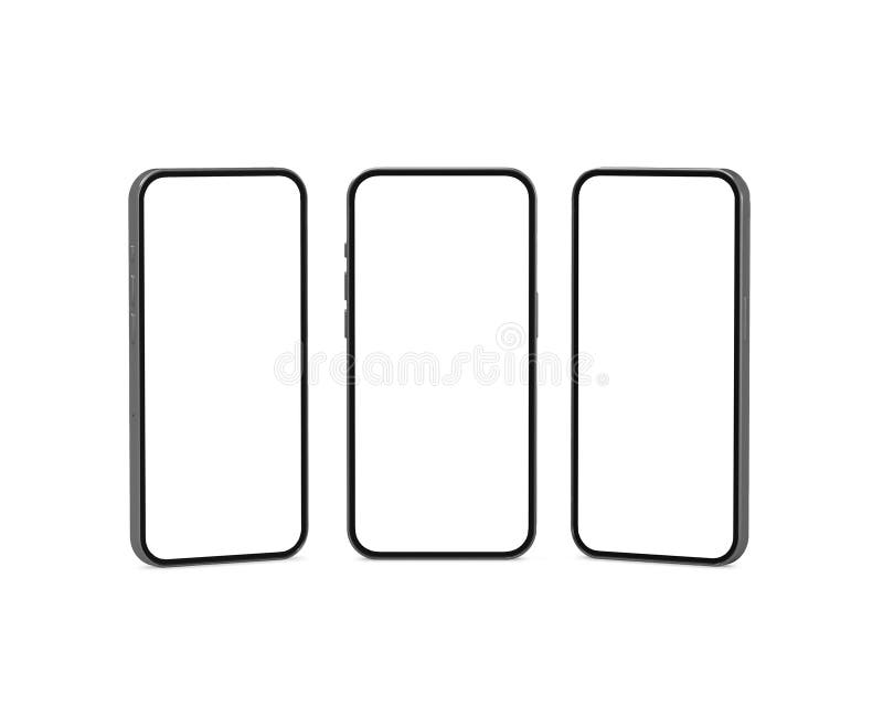 Blank White Phone Template Isolated on a White Background Stock ...