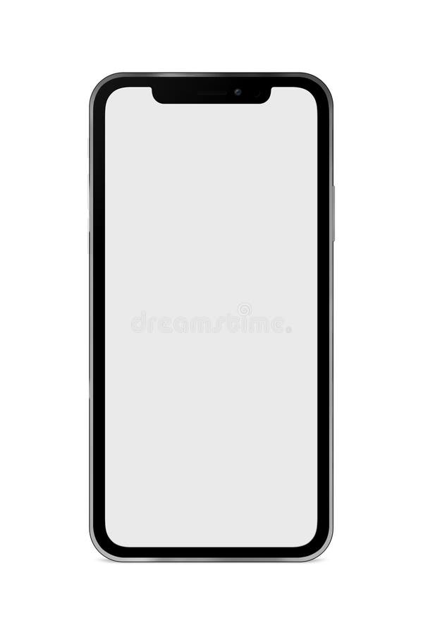 Blank White Phone Template Isolated on a White Background Stock Image ...