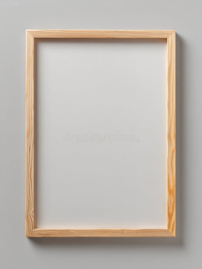 Generative AI Simple Empty Wooden Picture Frame with Clean White ...