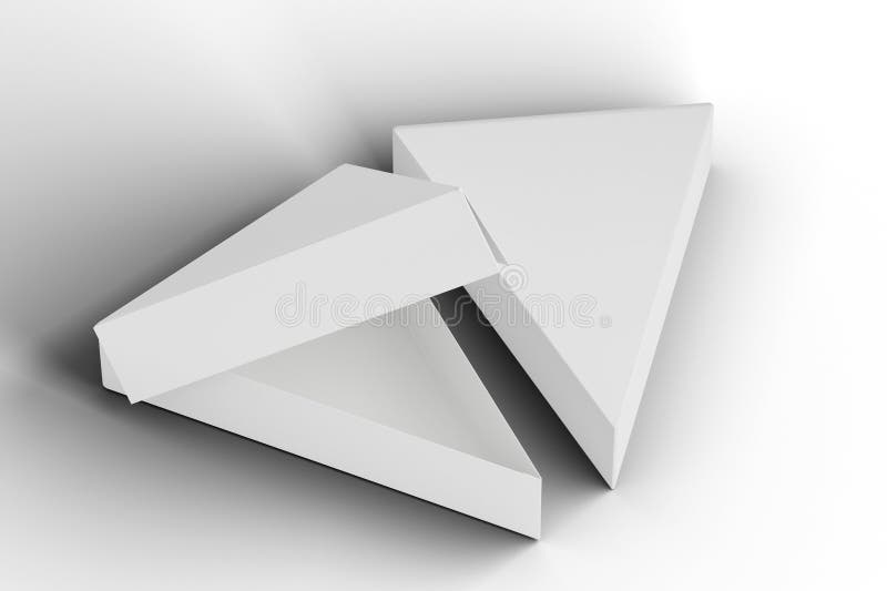 Blank White Pizza Slice Box Packaging Mock Up on Isolated White ...