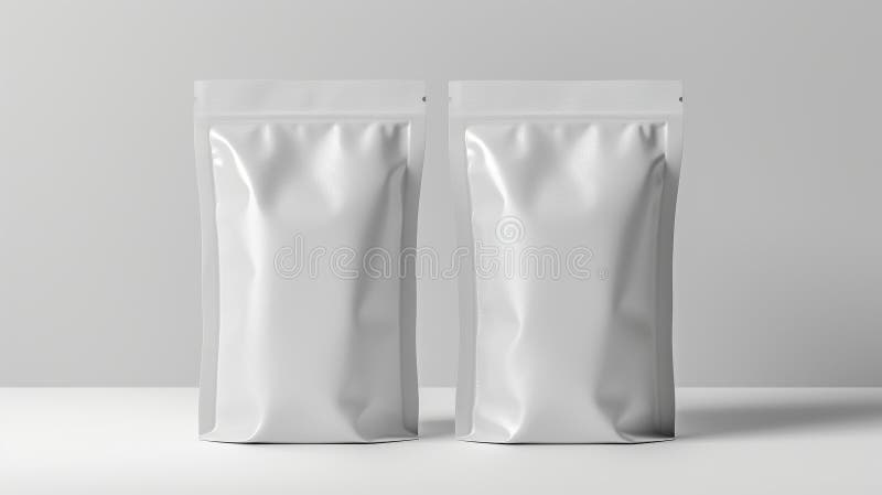 Blank White Plastic Bag Package Mockup Stock Illustration ...
